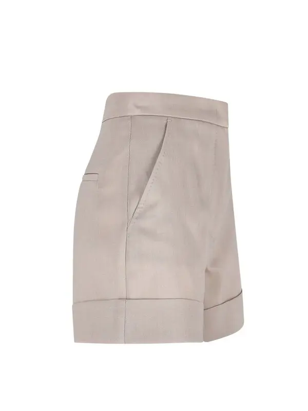 Max Mara Virgin Wool Blend Shorts - Beige