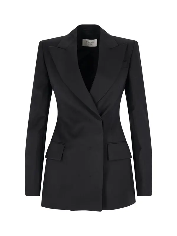 Sportmax Danzica Double-breasted Blazer - Black