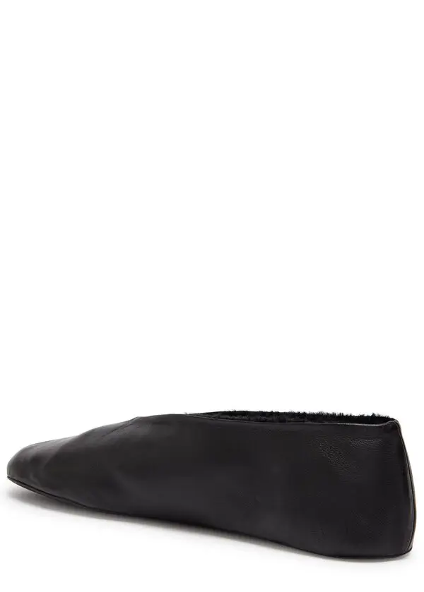 THE ROW Stella Shearling-lined Leather Ballet Flats