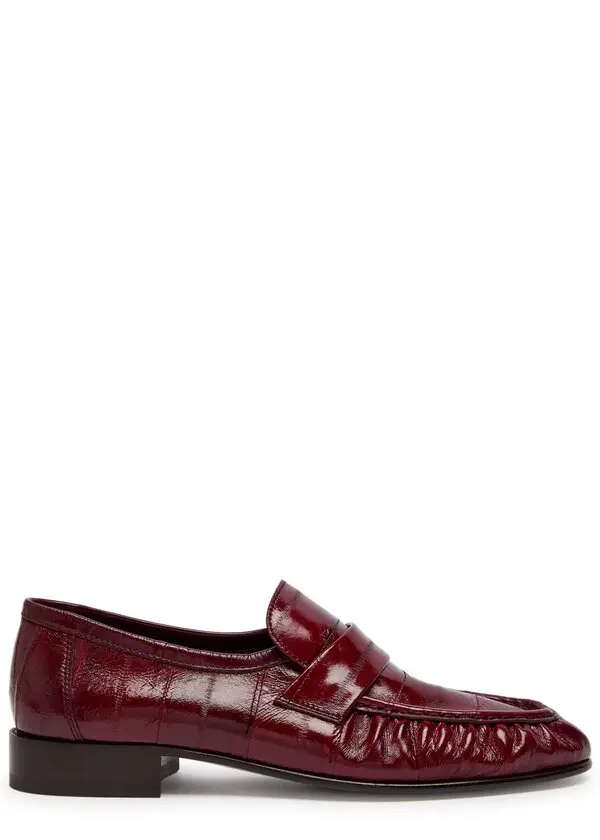 THE ROW Soft 25 Patent Loafers - Burgundy