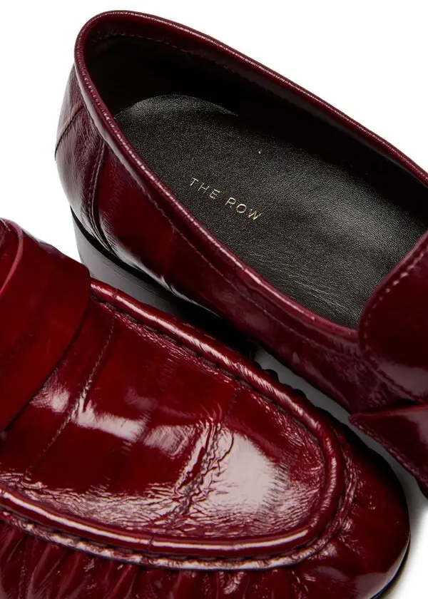 THE ROW Soft 25 Patent Loafers - Burgundy