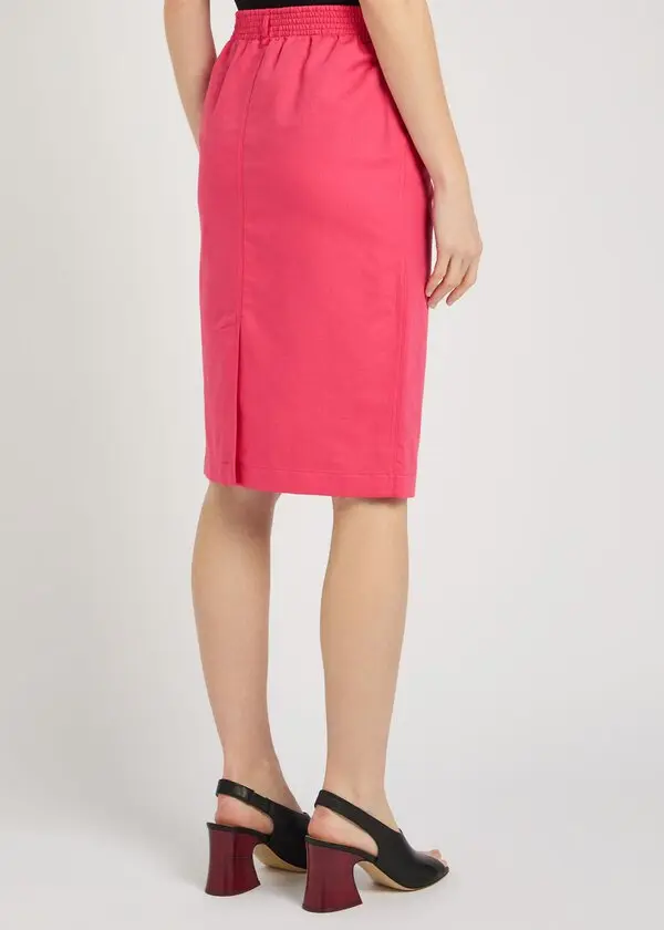 Chloé Cotton And Linen-blend Skirt
