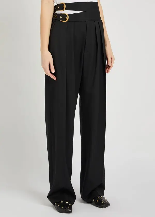 Chloé Belted Wool Trousers