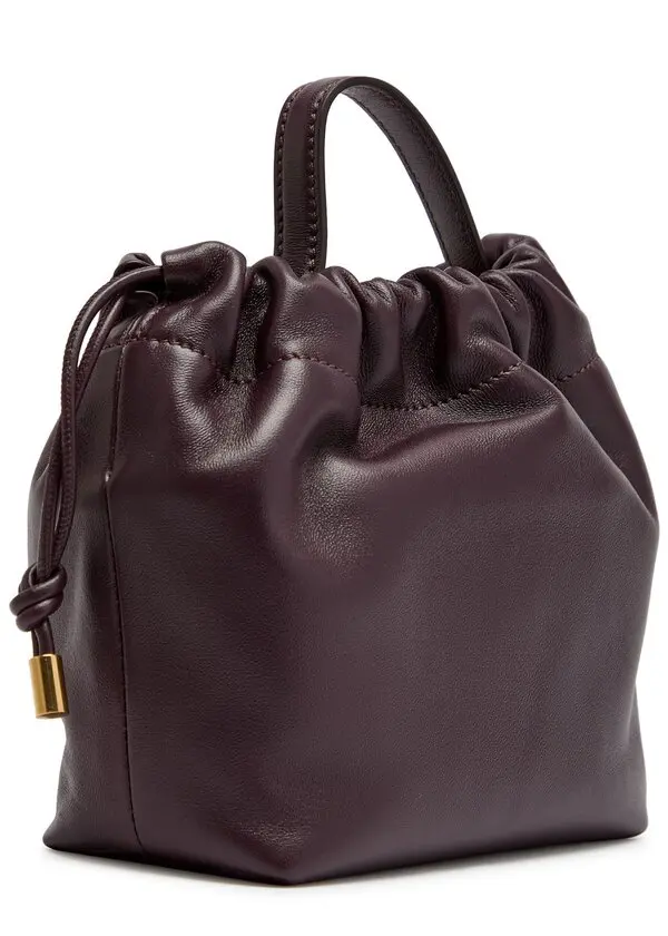 Chloé Charm-embellished Drawstring Leather Pouch - Plum