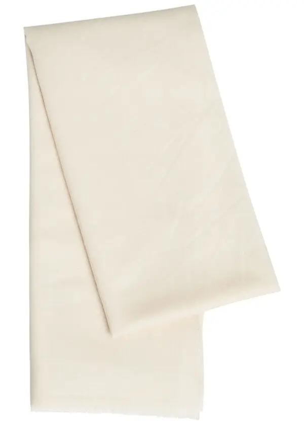 TOTEME Frayed Wool Scarf - White