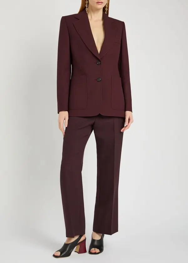Chloé Straight-leg Wool Trousers - Purple