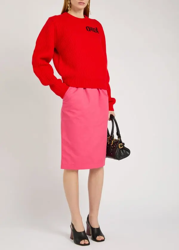 Chloé Logo Wool And Cashmere-blend Jumper