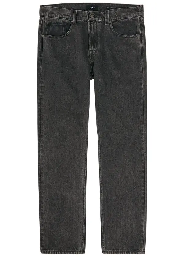 7 For All Mankind Modern Straight-leg Denim Jeans - Black