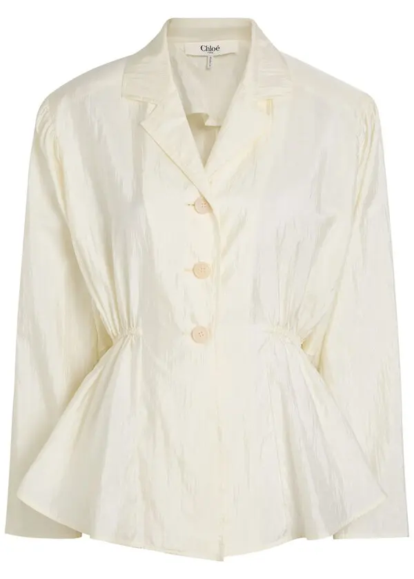 Chloé Peplum Taffeta Blouse