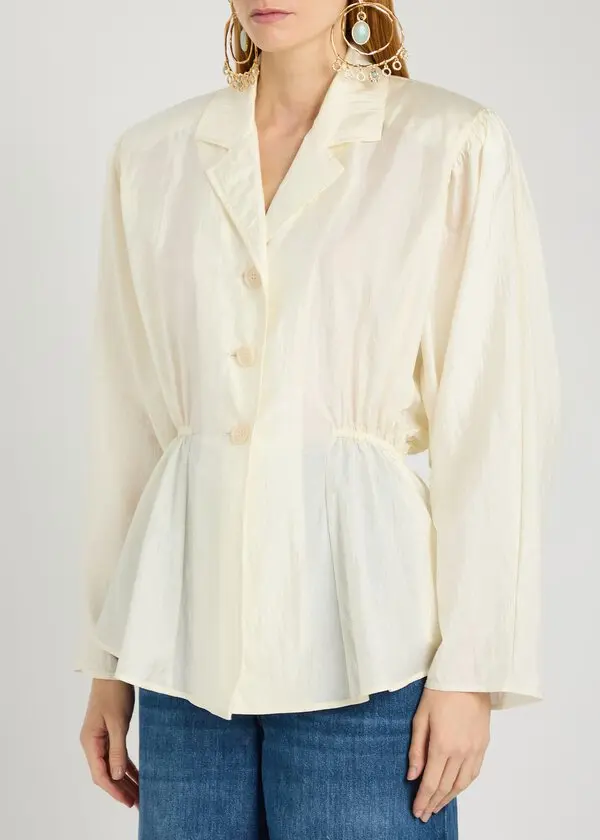 Chloé Peplum Taffeta Blouse
