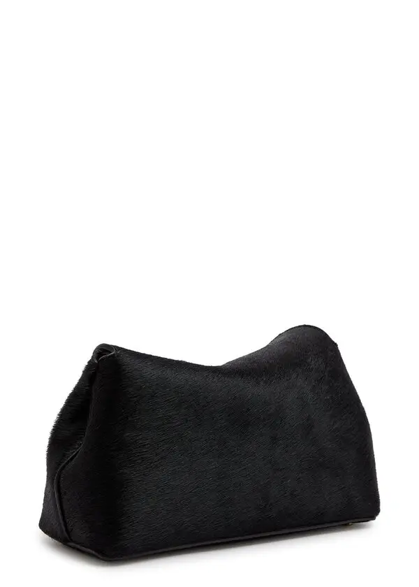 TOTEME T-lock Mini Pony Hair Clutch - Black