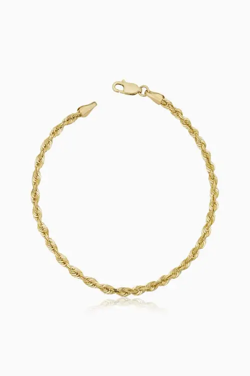 ORADINA Titan Rope Chain Bracelet - Yellow Gold