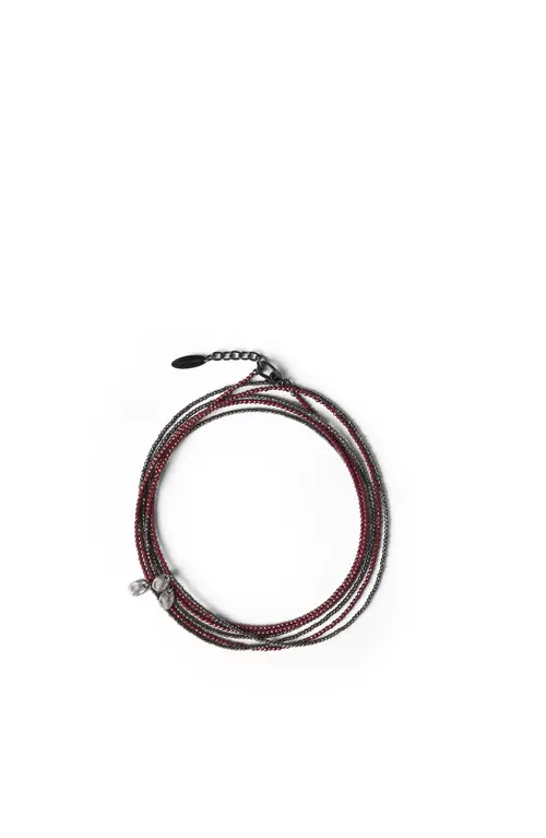 Brunello Cucinelli Hematite And Sterling Silver Beaded Bracelet - Red