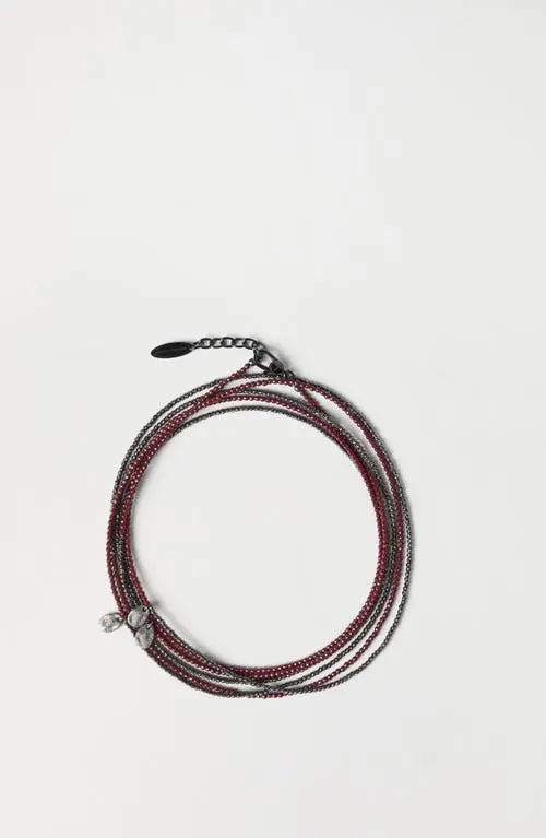 Brunello Cucinelli Hematite And Sterling Silver Beaded Bracelet - Red