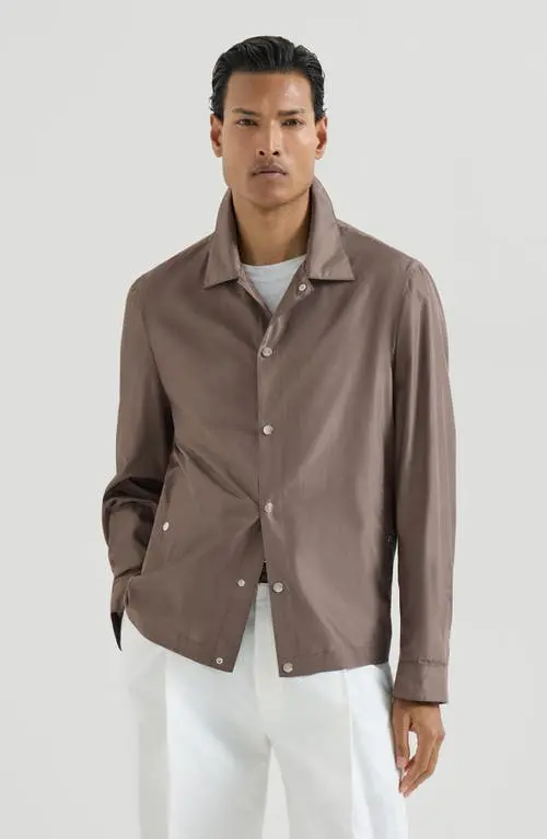 Brunello Cucinelli Silk Outerwear Jacket - Hazelnut