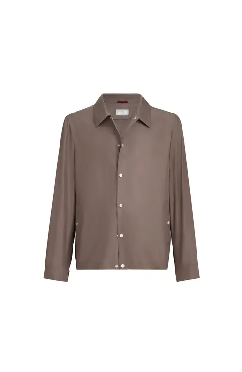 Brunello Cucinelli Silk Outerwear Jacket - Hazelnut