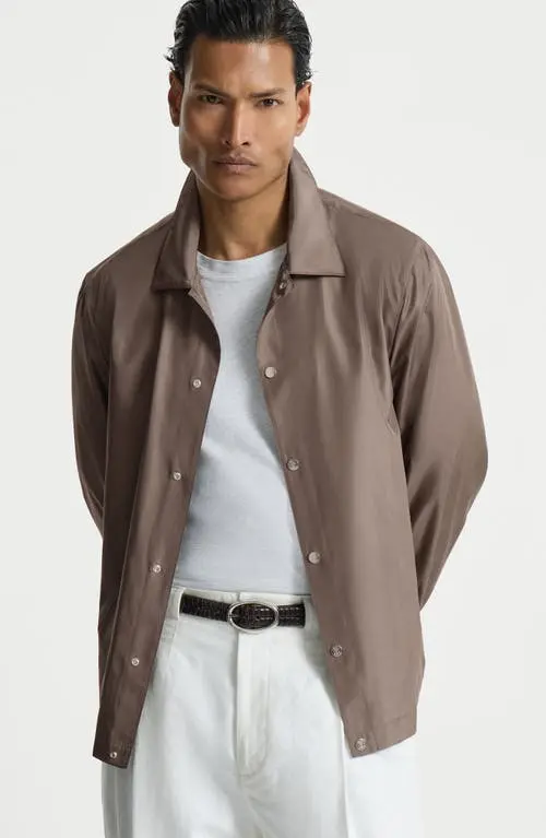 Brunello Cucinelli Silk Outerwear Jacket - Hazelnut