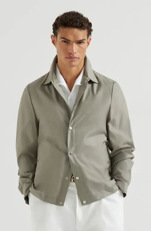 Brunello Cucinelli Pure Silk Shirt Jacket - Khaki