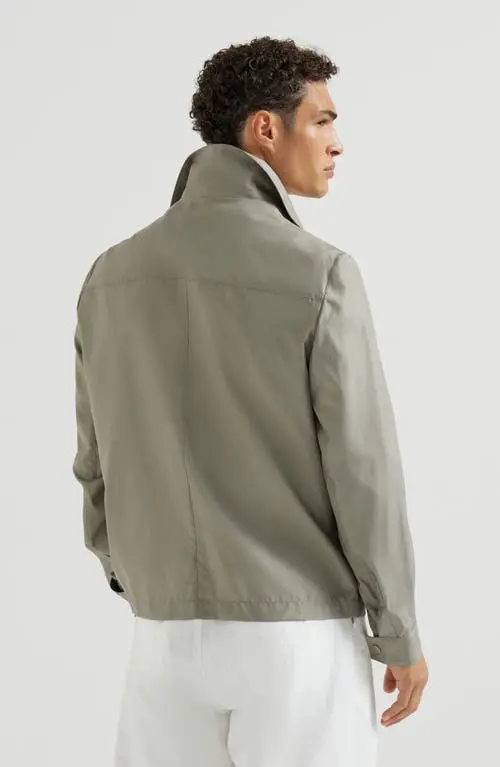 Brunello Cucinelli Pure Silk Shirt Jacket - Khaki