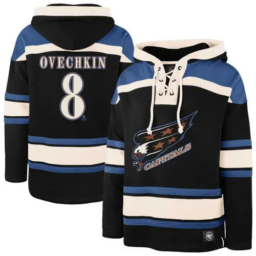 '47 Alexander Ovechkin Washington Capitals Lacer Pullover Hoodie - Black