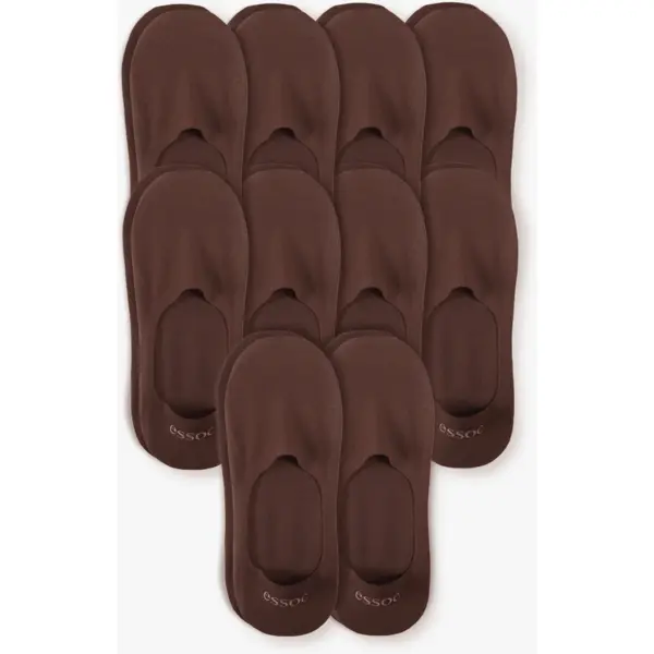 ESSOC INC Cotton No Show Socks 10-pack - Toffee Tan