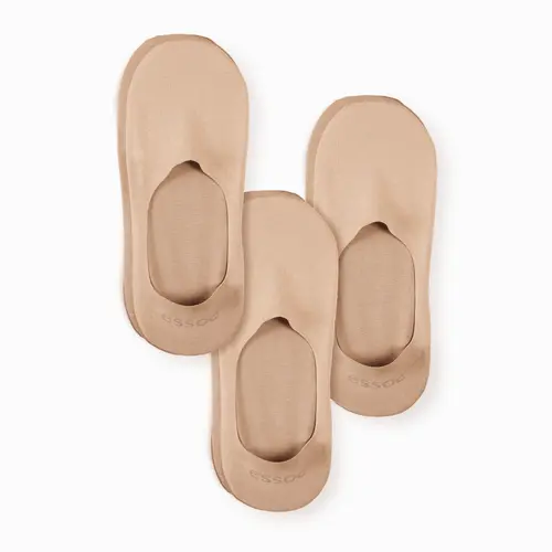 ESSOC INC Cotton No Show Socks 3-pack - Almond Beige - Xl