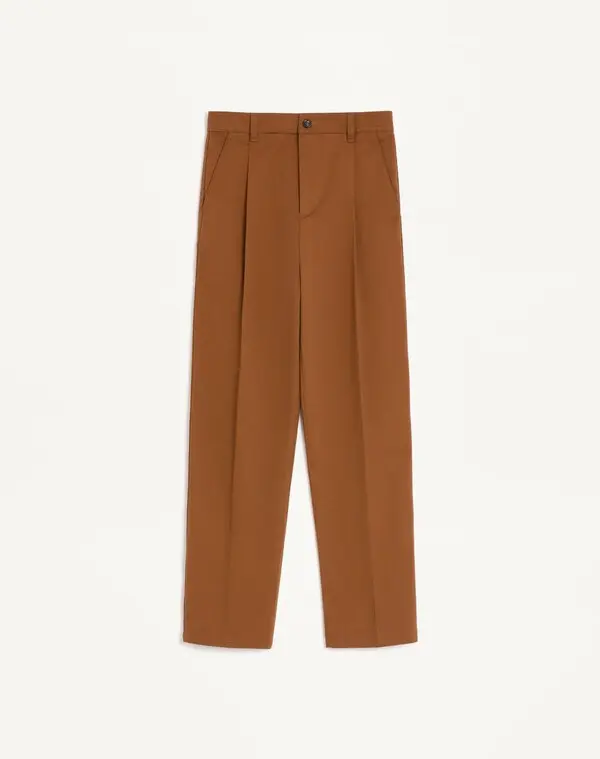 Valentino Garavani Cotton Gabardine Trousers - Chocolate