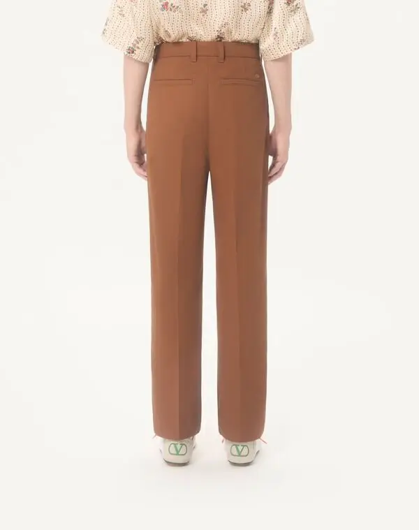Valentino Garavani Cotton Gabardine Trousers - Chocolate