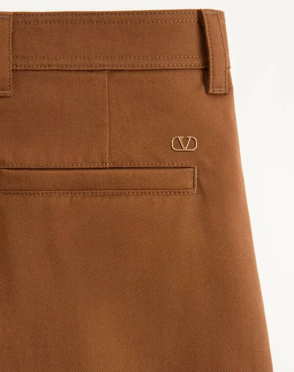 Valentino Garavani Cotton Gabardine Trousers - Chocolate