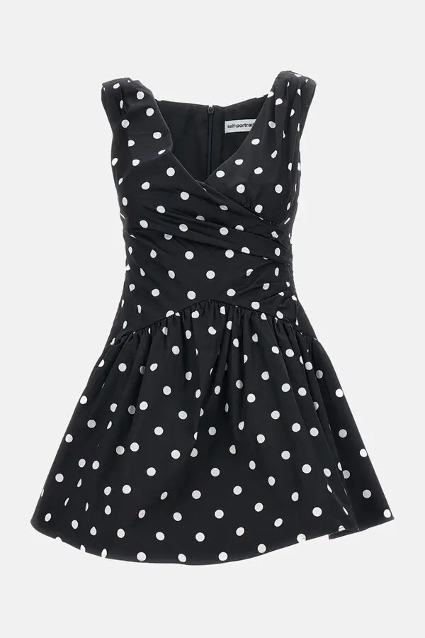 SELF-PORTRAIT Mini Polka Dot Dress - Multicolor