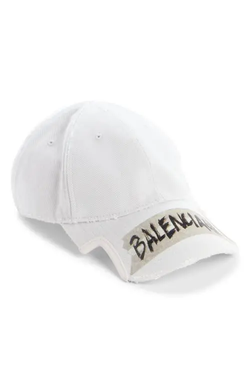 Balenciaga Masking Tape Logo Baseball Cap - 9017 Dirty White