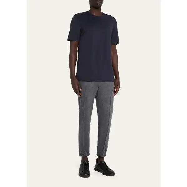 Zegna Cotton Jersey Crewneck T-shirt - Blue