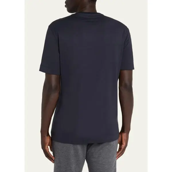 Zegna Cotton Jersey Crewneck T-shirt - Blue