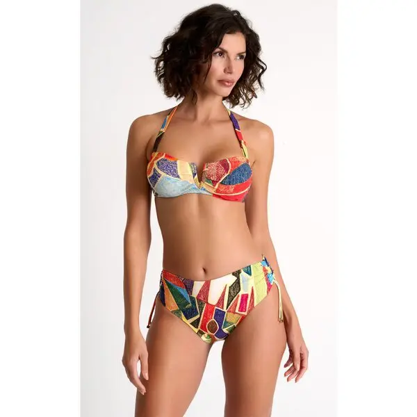 Shan Classic Mid-rise Bikini Bottom - Abstract Print