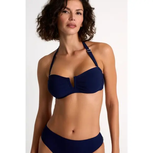 Shan Classic Bandeau Bikini Top - Navy