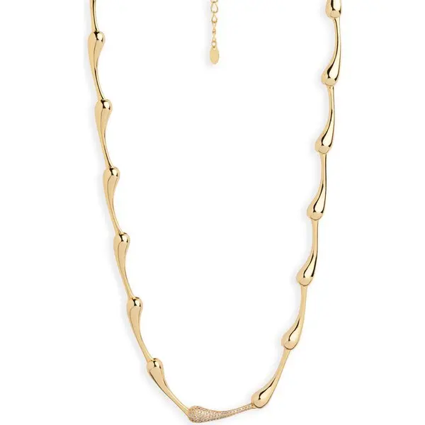 Argento Vivo Cubic Zirconia Paisley Link Necklace - Gold