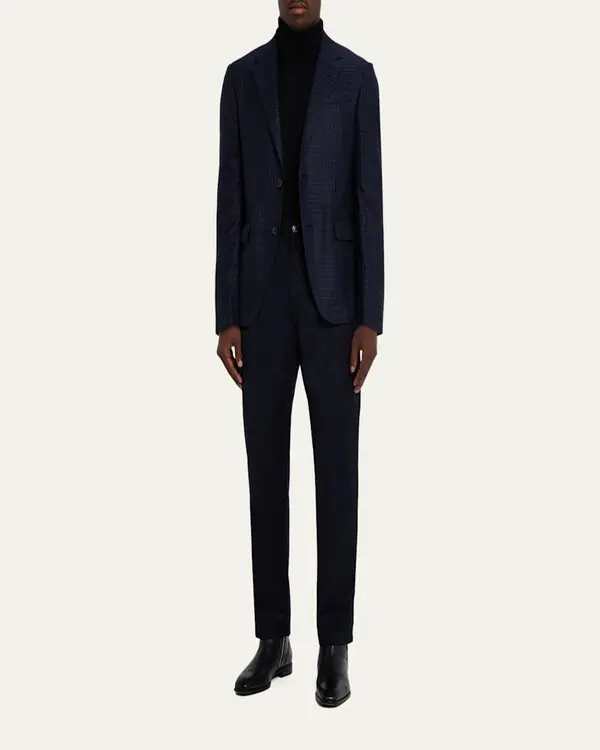 Zegna Cashmere And Silk Check Sport Coat