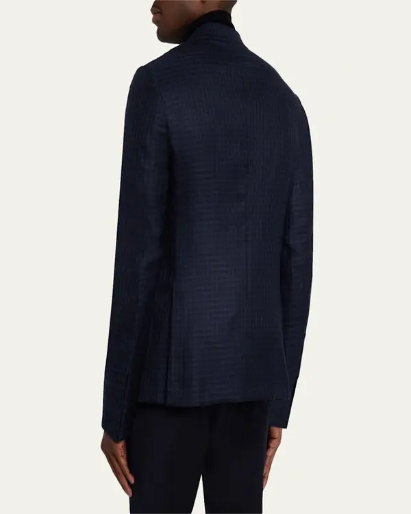 Zegna Cashmere And Silk Check Sport Coat