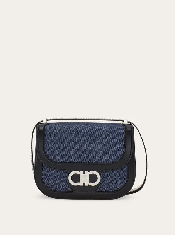FERRAGAMO Double Gancini Crossbody Bag - Blue