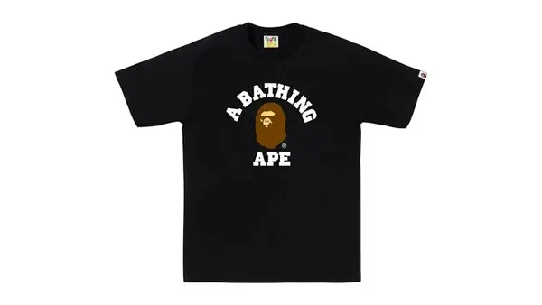 A BATHING APE College Tee Shirt - Black