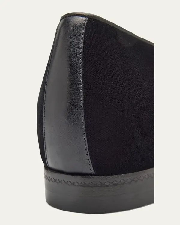 Zegna Gala Textile Leather-trim Loafers