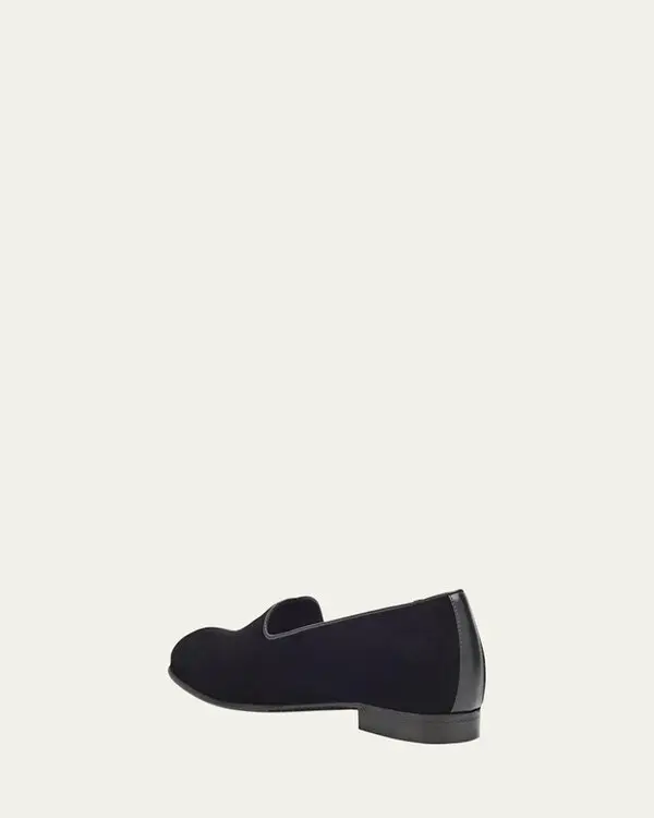 Zegna Gala Textile Leather-trim Loafers