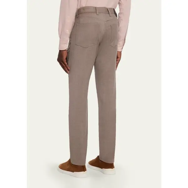 Zegna Wool Sharkskin Slim Five-pocket Pants
