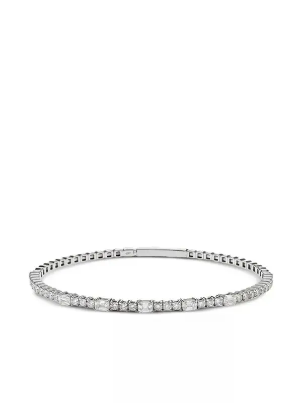 JEWELS AFICIONADO 18k White Gold Diamond Tennis Bracelet - Silver