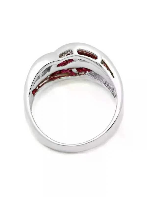 JEWELS AFICIONADO Platinum, Ruby, And Diamond Knot Ring