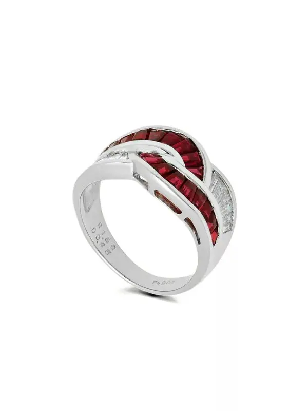 JEWELS AFICIONADO Platinum, Ruby, And Diamond Knot Ring