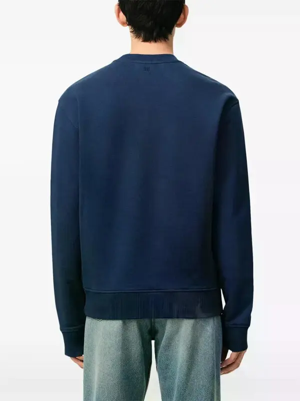 AMI Paris Cotton Contrasted De Coeur Sweatshirt - Blue