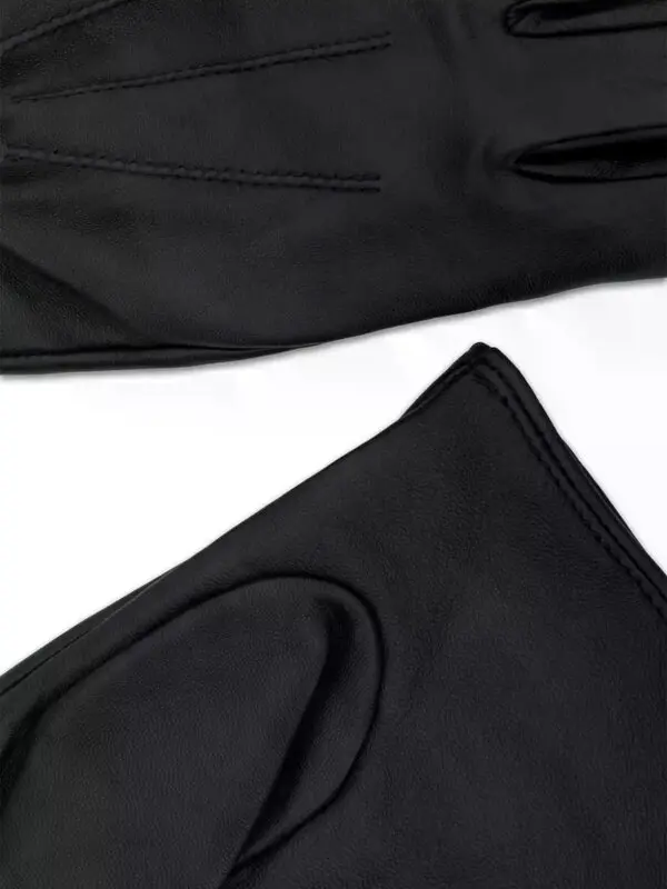 Boggi Milano Topstitching Suede Gloves - Black