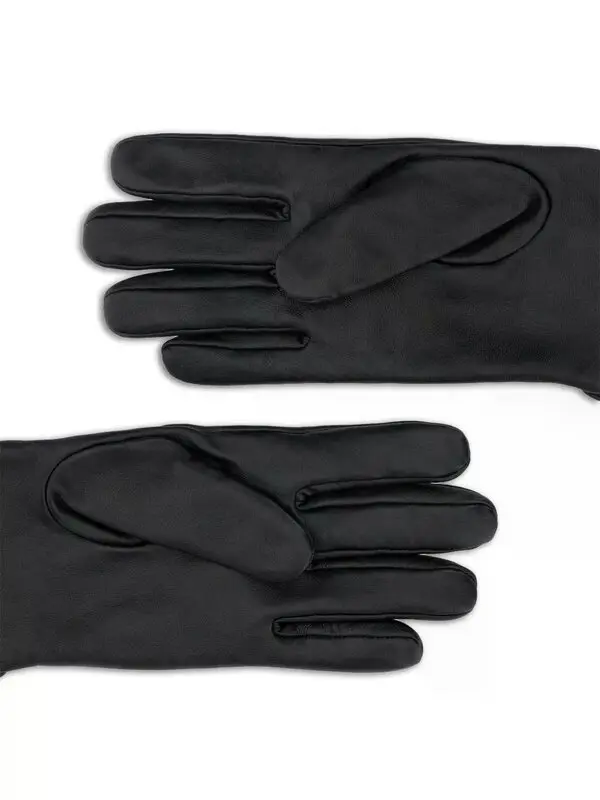 Boggi Milano Topstitching Suede Gloves - Black