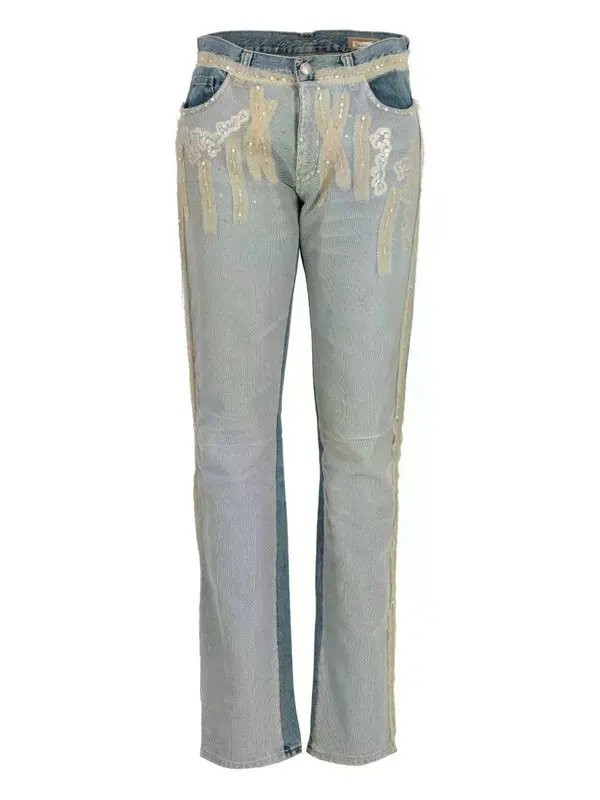 VOYAGE ET CIE Customised Embellished Jeans